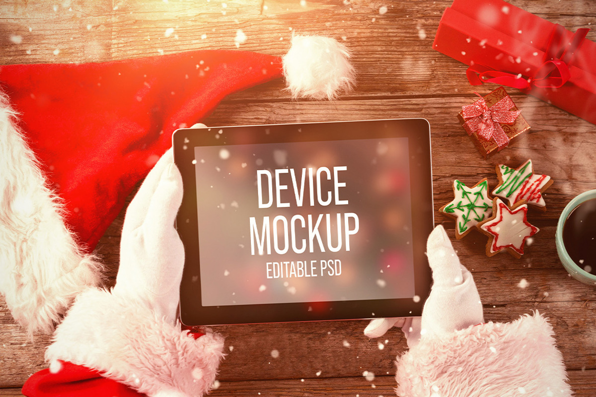 Christmas Device Screen Mockup Set, an iPad Mockup by wavebreak