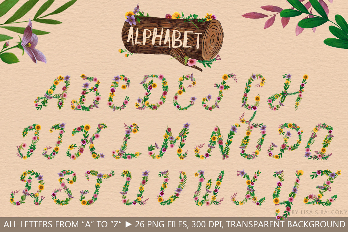 Floral Alphabet - Secret Garden, a Decorative Illustration by Lisa's ...
