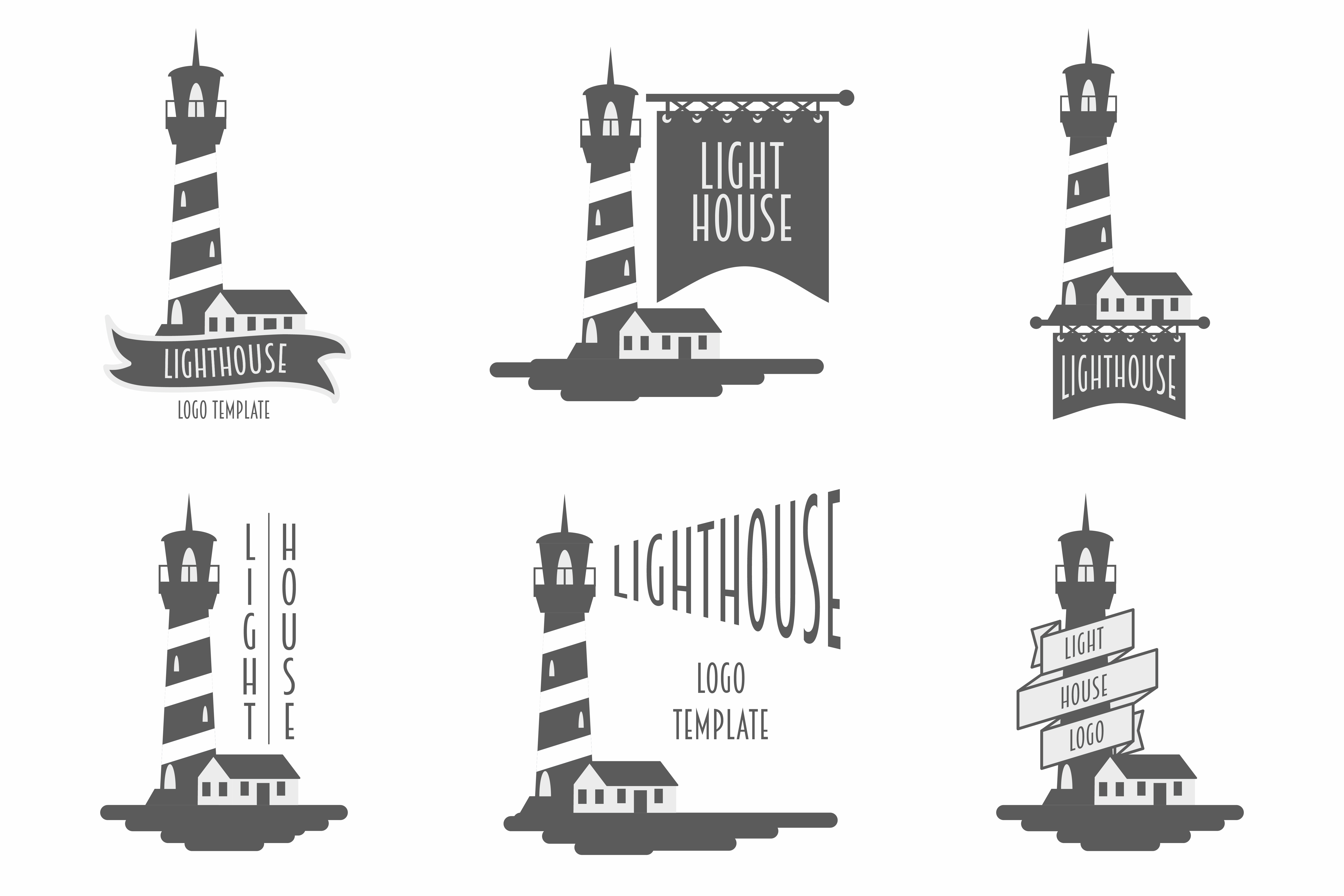 Lighthouse set of vector logos, a Branding & Logo Template by Woters ...