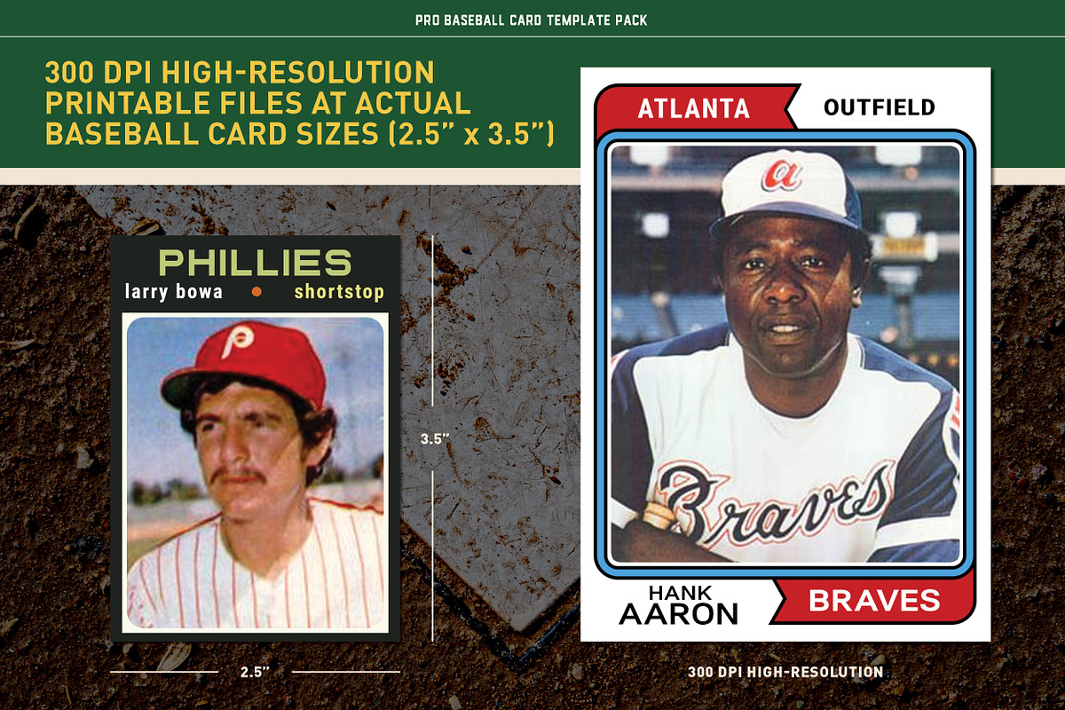 1970's Pro Baseball Card Templates, a Card Template by Chris Weibring