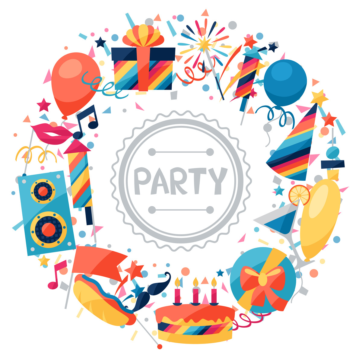 Party backgrounds., an Invitation Template by incomible