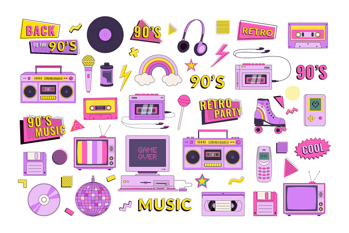 90s Retro vector illustration