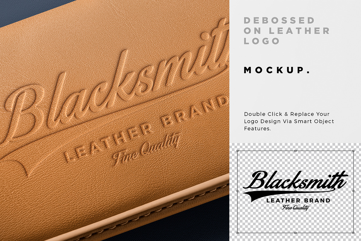 Debossed Leather Logo Mockup, a Product Mockup by GfxFoundry