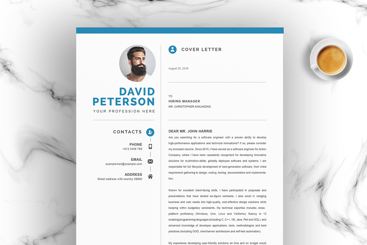 Clean Resume / CV Template-MS Word, a Resume Template by ResumeInventor