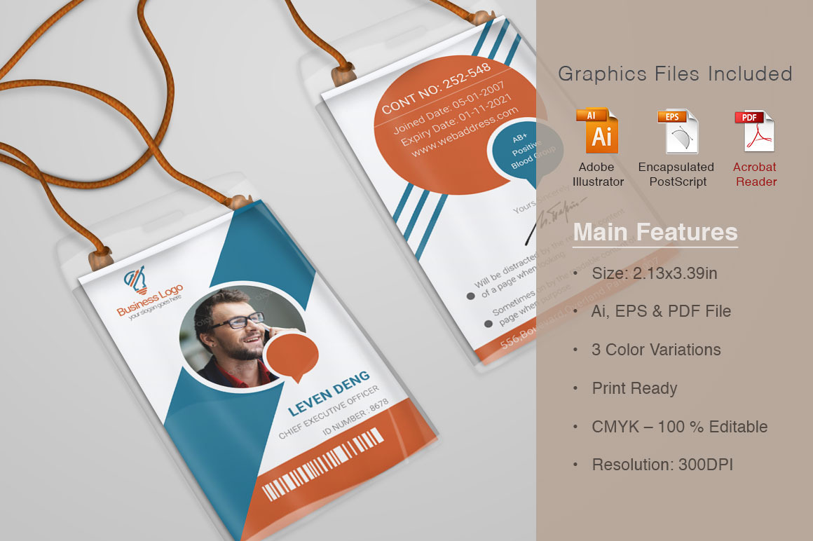 Dazzling Corporate Office ID Card, a Card Template by Dotnpix