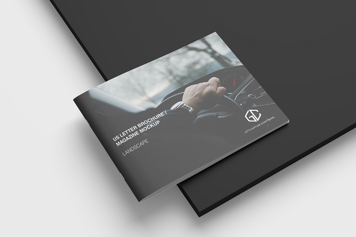 US Letter Landscape Brochure Mockup
