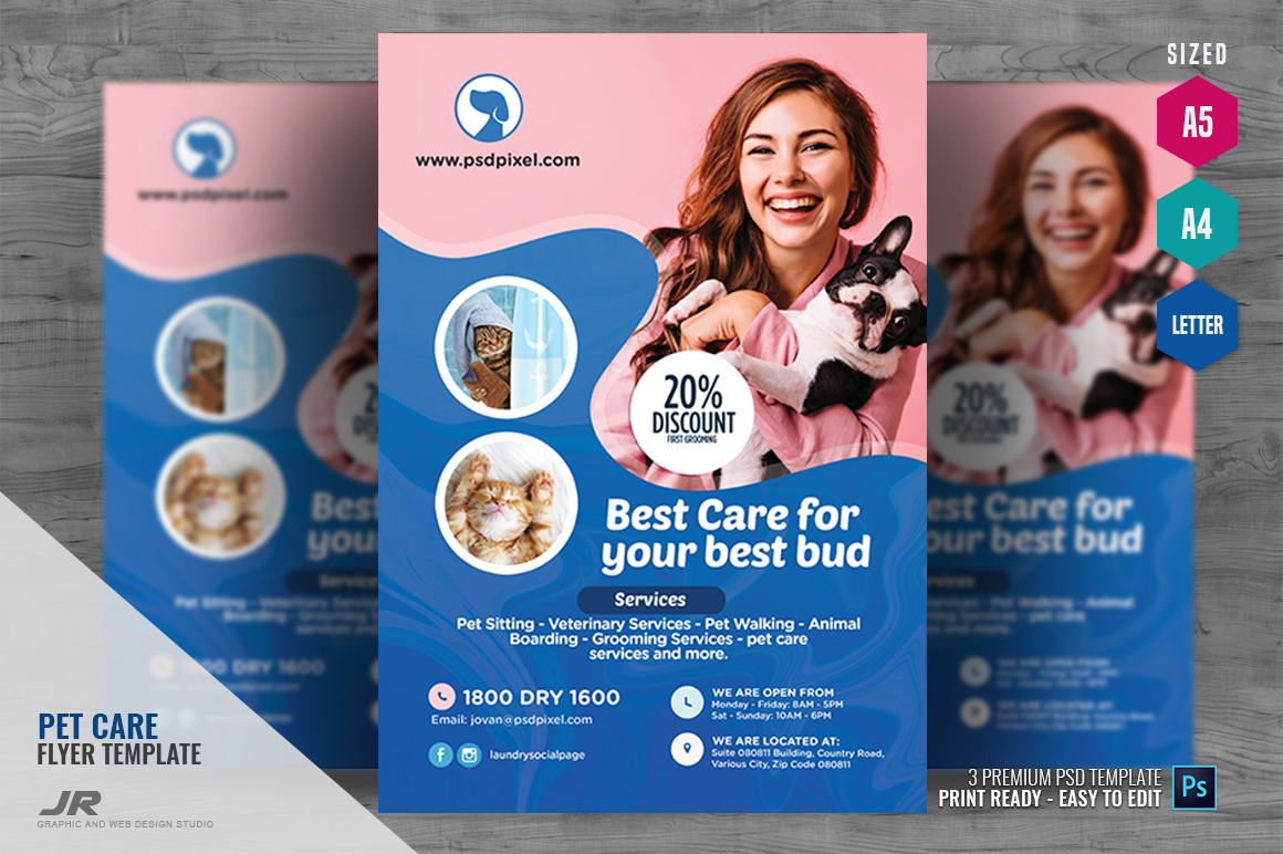 Pet Training Service Flyer, a Flyer Template by PSDPixel
