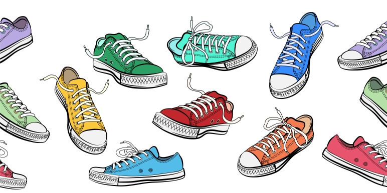 Sneakers shoes seamless pattern, a Graphic by Microvector | Creative Market