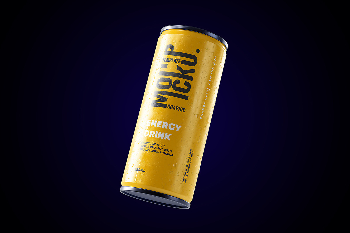 High Quality Energy Drink Can Mockup