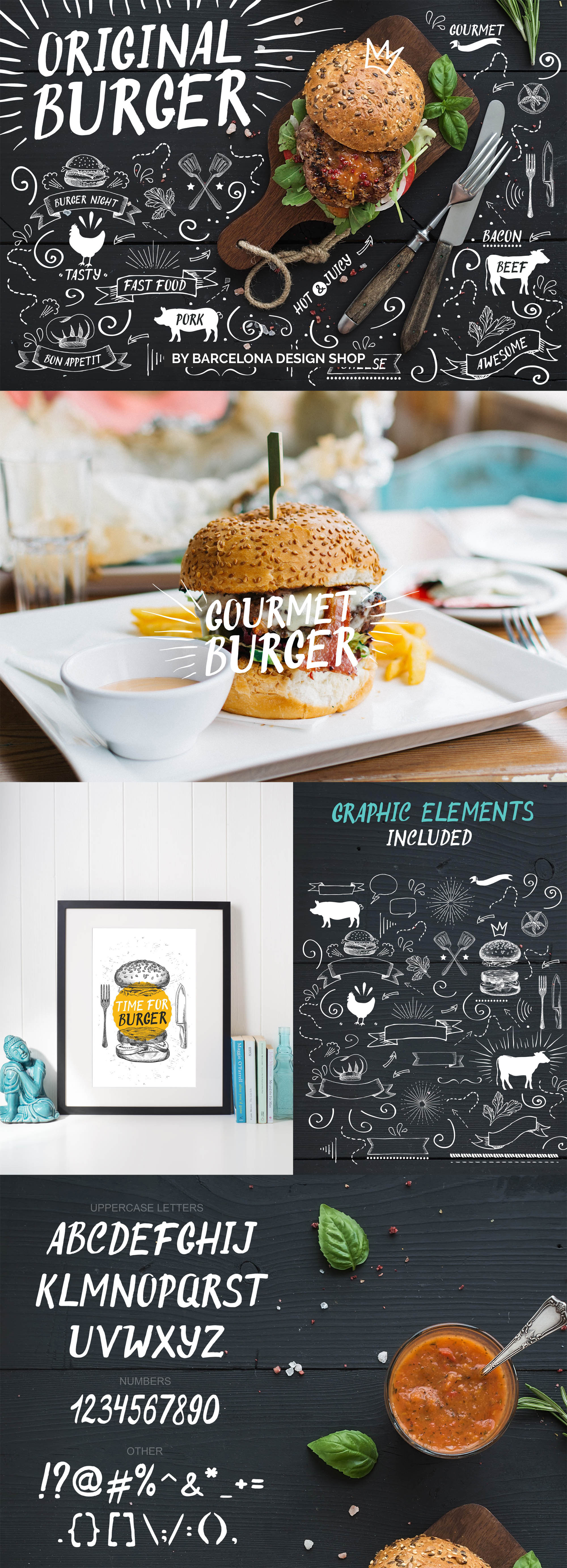 Original Burger Font, a Script Font by BarcelonaShop