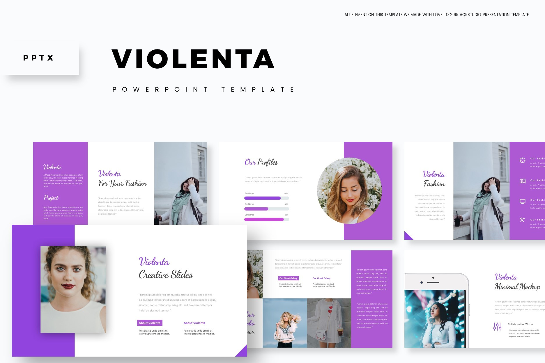 Violenta - Powerpoint Template, a Presentation Template by AQR Studio
