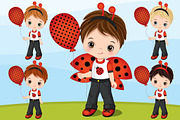 Vector Ladybug Little Boy, an Illustration by TheCreativeMill