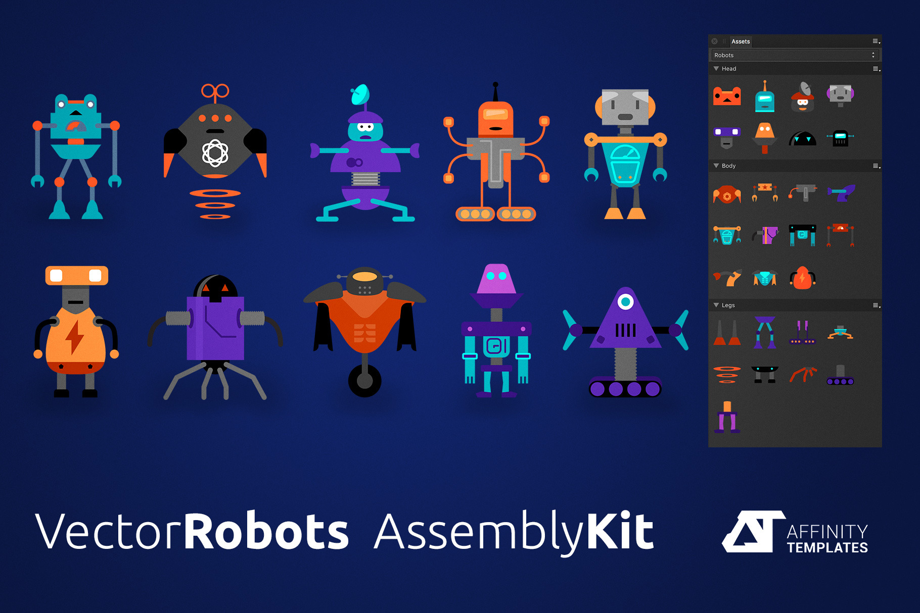 Vector Robots Assembly Kit AD, a Technology Illustration by Affinity ...