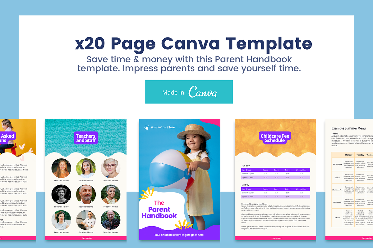 Parent Handbook Daycare Centre Canva, a Templates & Theme by Simply ...