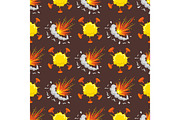 Cartoon explosion boom effect seamless pattern animation game sprite sheet explode burst blast ...