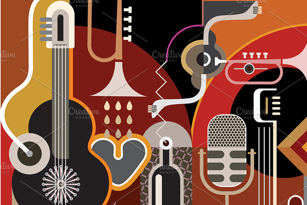 Abstract Music Background, an Illustration by danjazzia