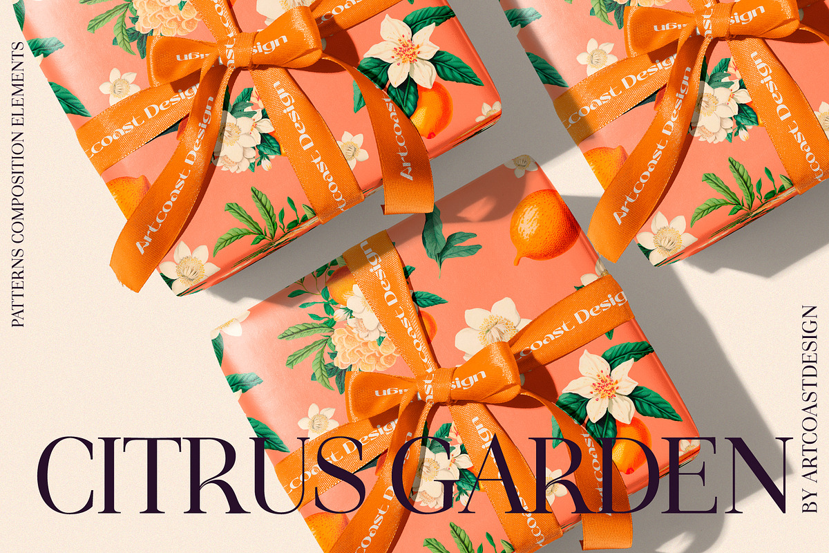 Citrus Garden Floral Set & Poster, an Object Illustration by nadispasibenko