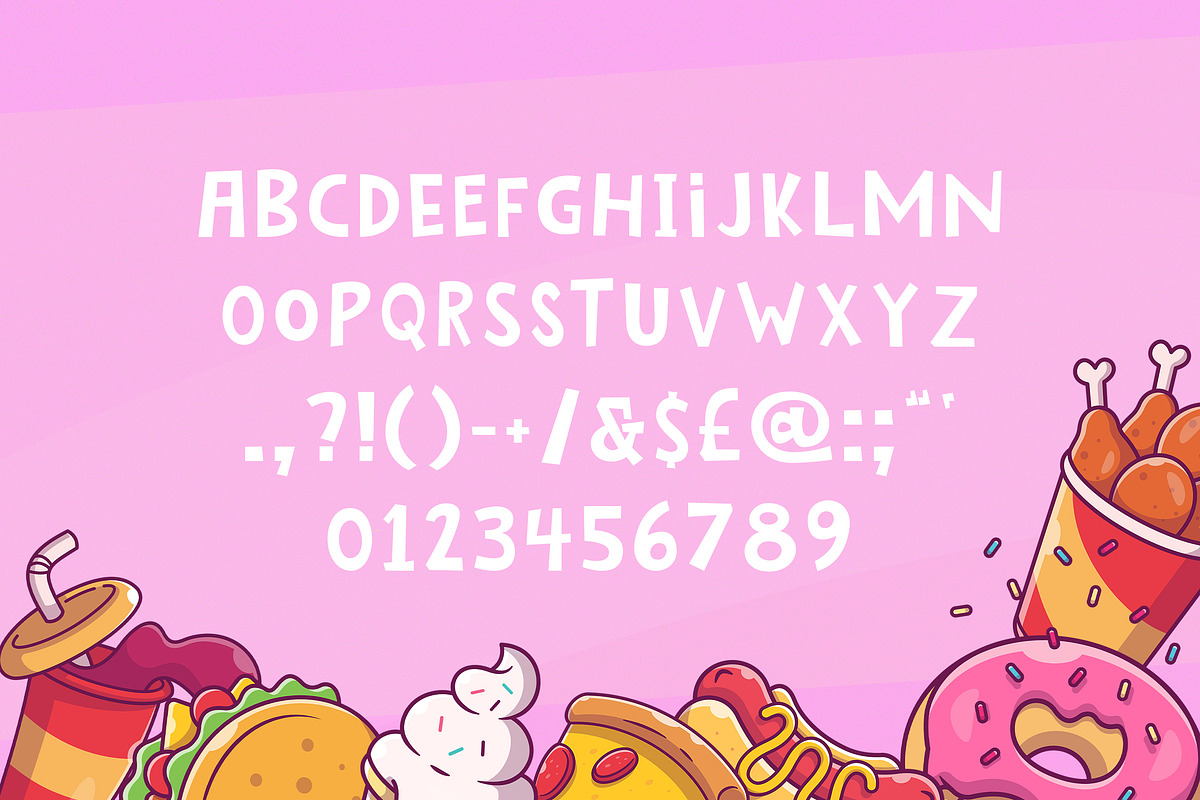 Foodie Friends Font, a Font by Lollipop Hand Drawn | Creative Market