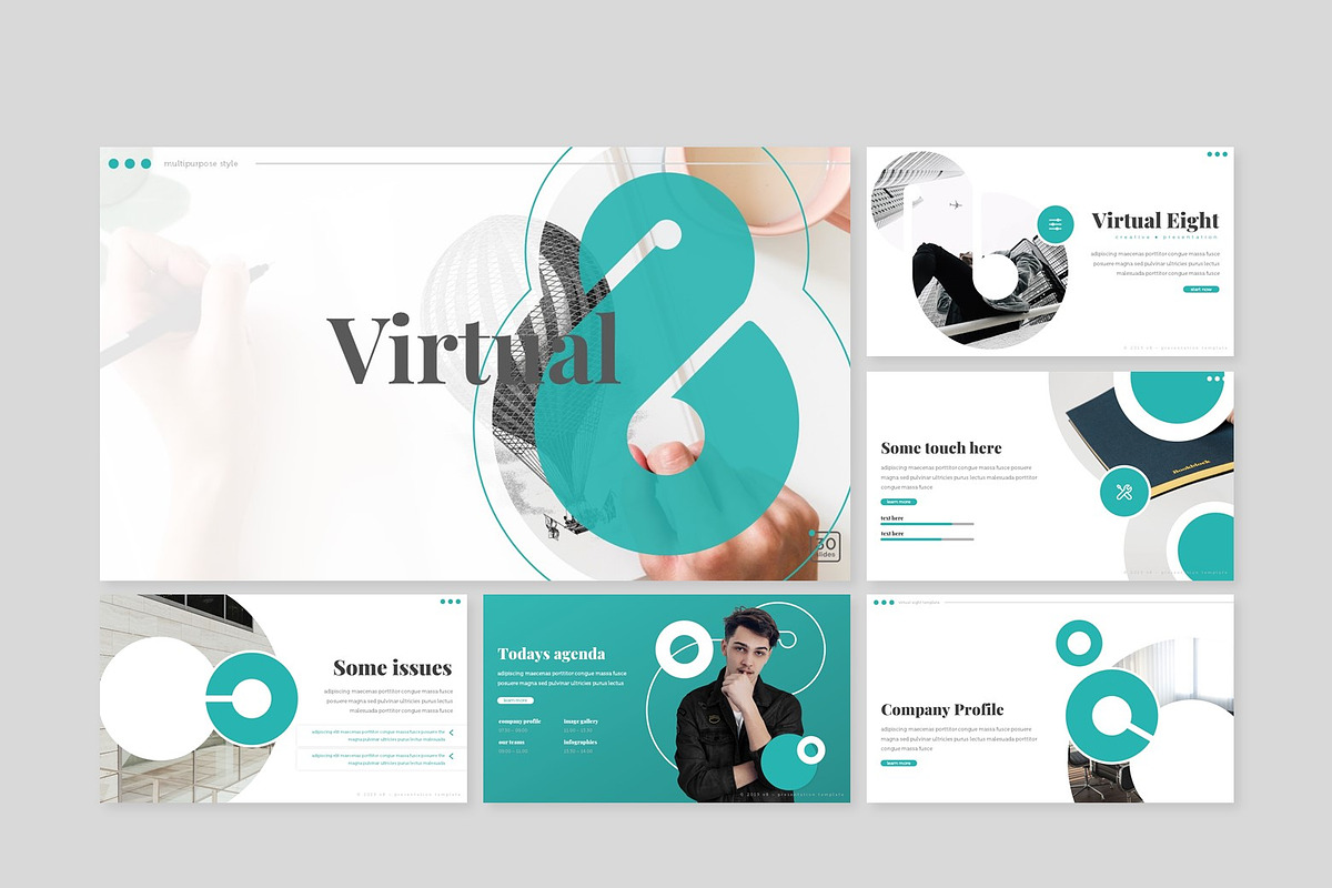 Virtual Eight - Google Slides, a Presentation Template by inspirasign