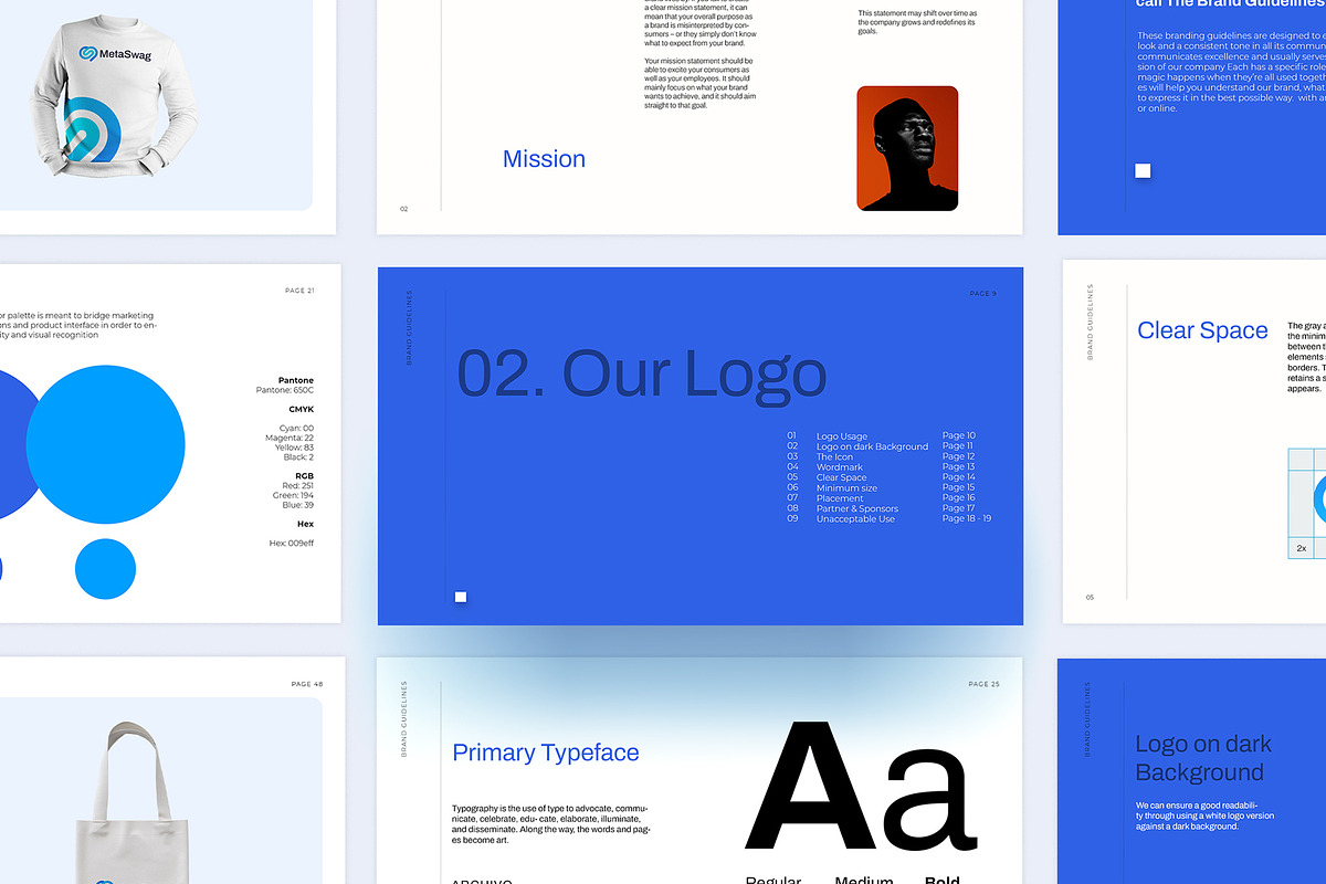 Blue | Brand Guidelines Template, a Presentation Template by ...