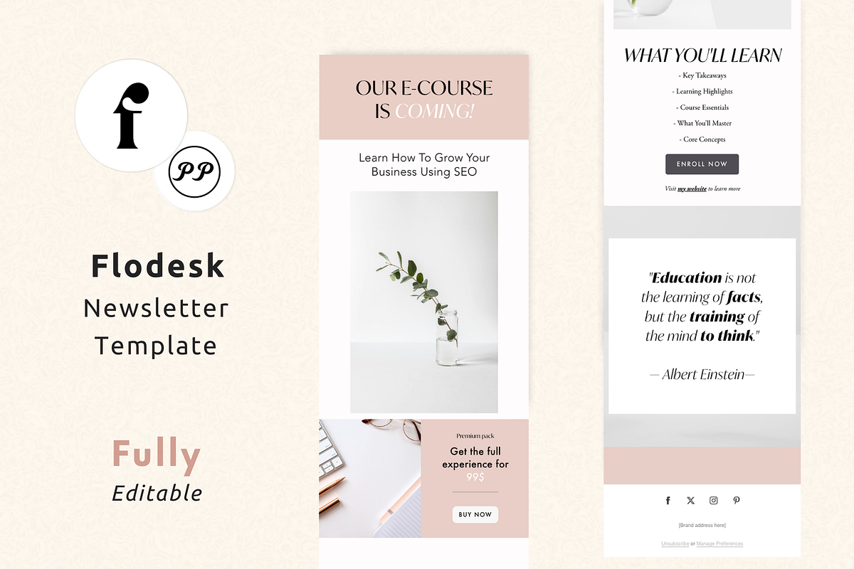Flodesk Newsletter Template, an Email Template by PittaFinePrint ...