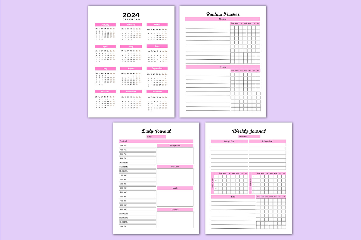 Editable Self-Growth Planner For Canva