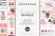 Instagram Watercolor Bundle | Pink, a Social Media Template by Thirty ...