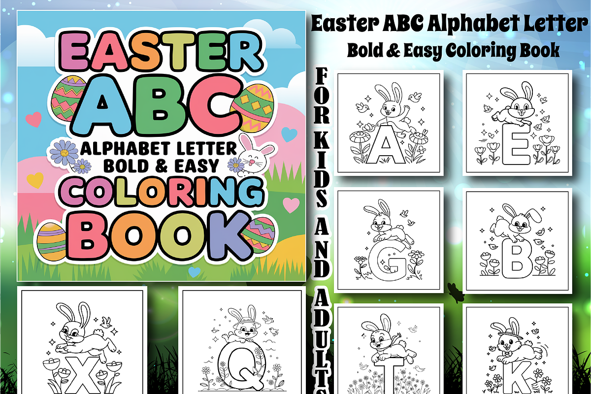 Easter ABC Alphabet Letter Coloring, an Animal Illustration by Design Home