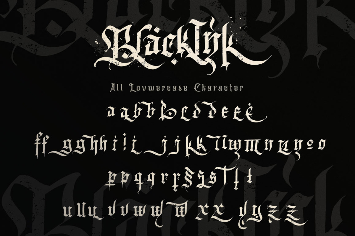 Blackink - Blackletter Font, a Blackletter Font by Dirtyline Studio