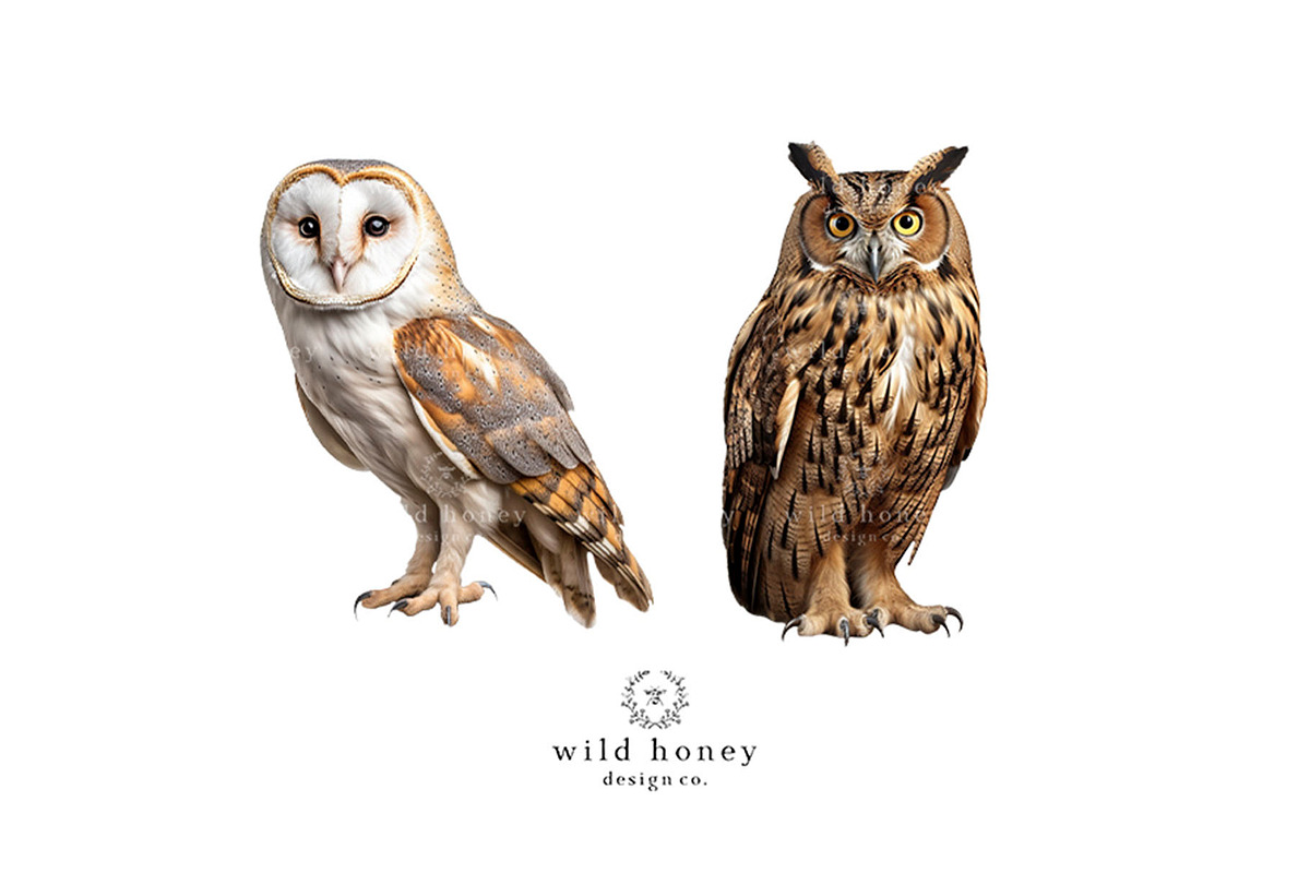 Owl Overlays, 10 PNGs, a Layer Style Add-On by Wild Honey Design Co.