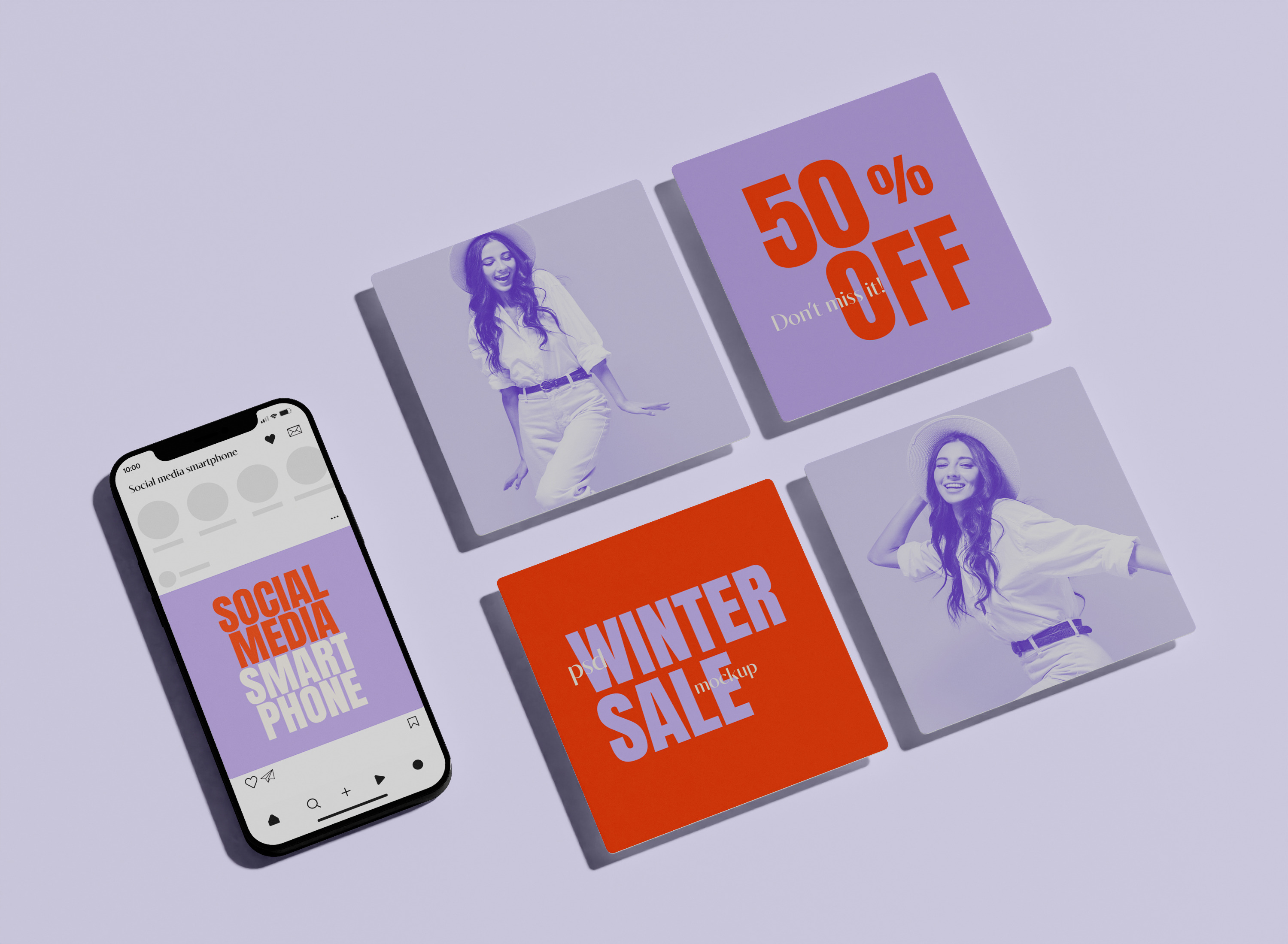 Smartphone Social Media Post Mockup, a Wearable Device Mockup by Mego ...