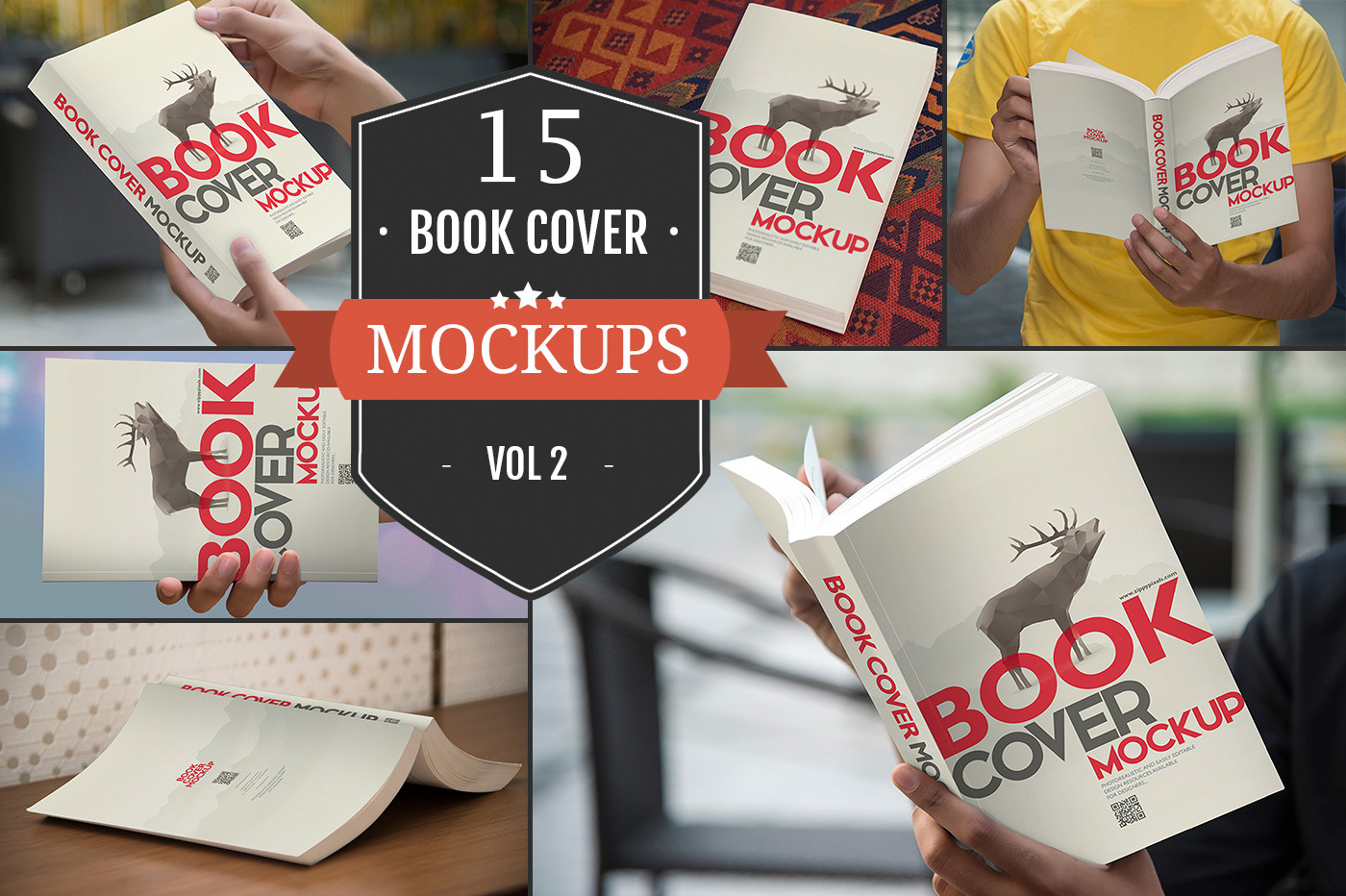 Paperback Book Cover Mockups Vol. 2, a Print Template by ZippyPixels