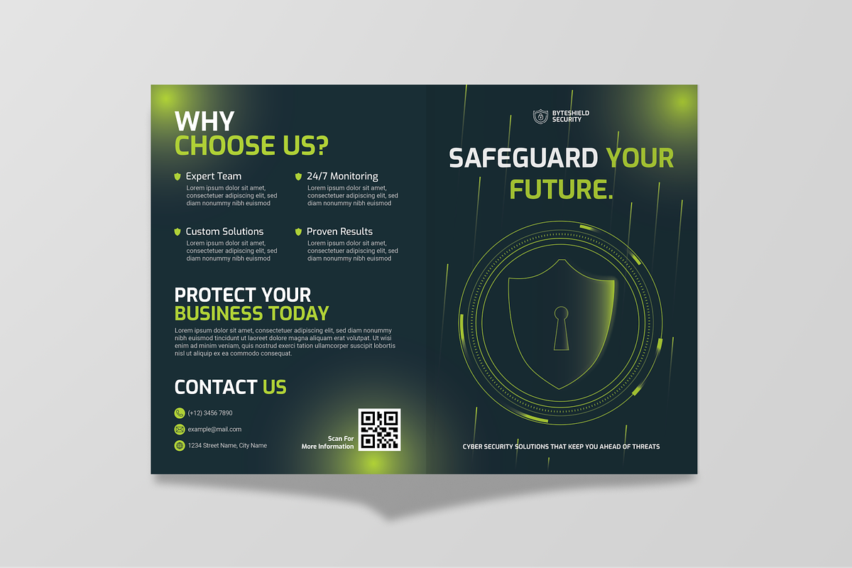 Cyber Security Bifold Brochure, a Brochure Template by Annora Studio
