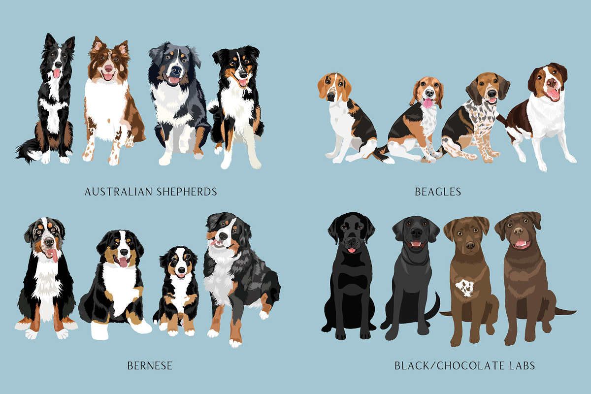 140 Detailed Dogs Vol. 2 Art Bundle, an Illustration by Putnam Road Art
