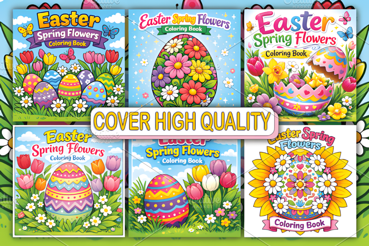 Easter Spring Flowers Coloring Book, a Seasonal Illustration by Daisy ...