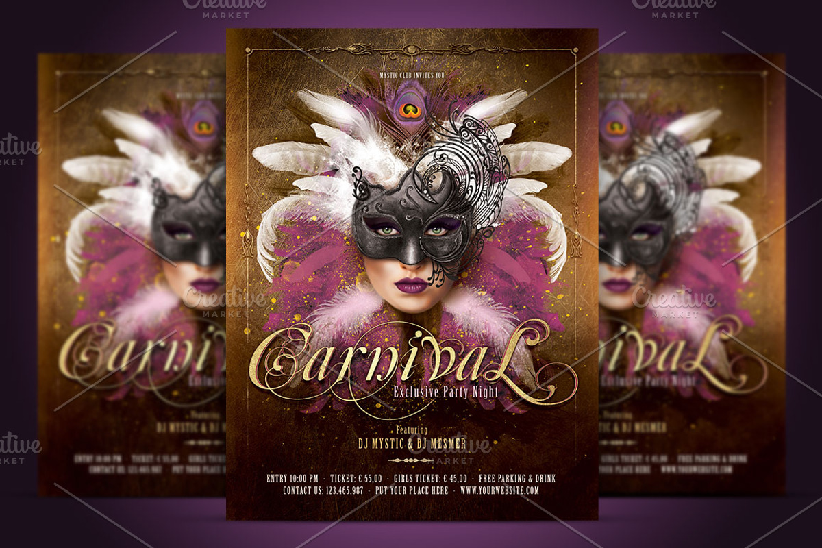 Carnival Mask Party Flyer, a Flyer Template by Ade Concept