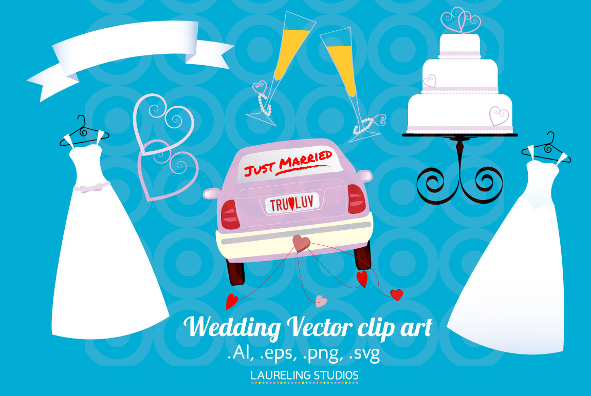 Vector Wedding Clip Art, an Illustration by Laureling Studios