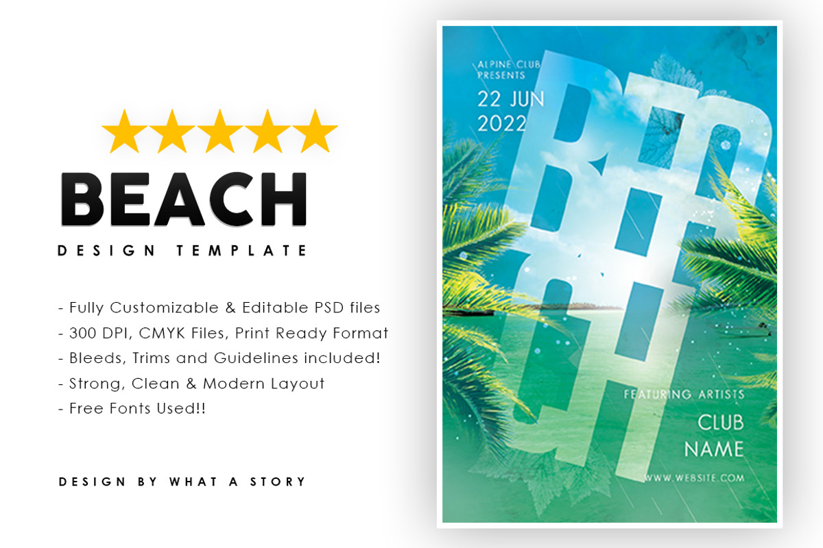 BEACH, a Flyer Template by What a Story