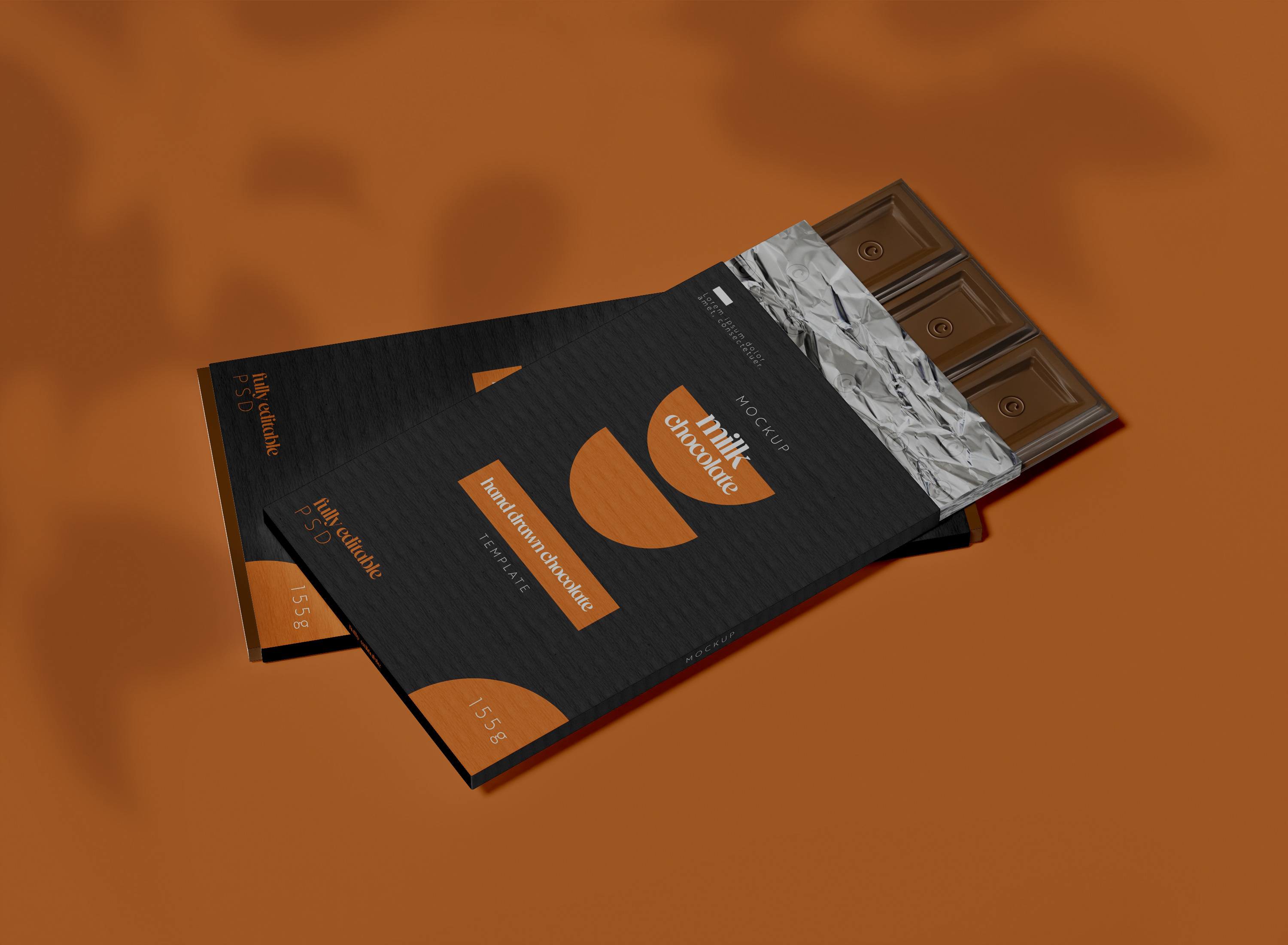 Chocolate Bar Wrapper Mockup, a Packaging Mockup by Mego-studio