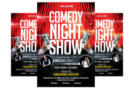 Comedy Show Flyer | Flyer Templates ~ Creative Market