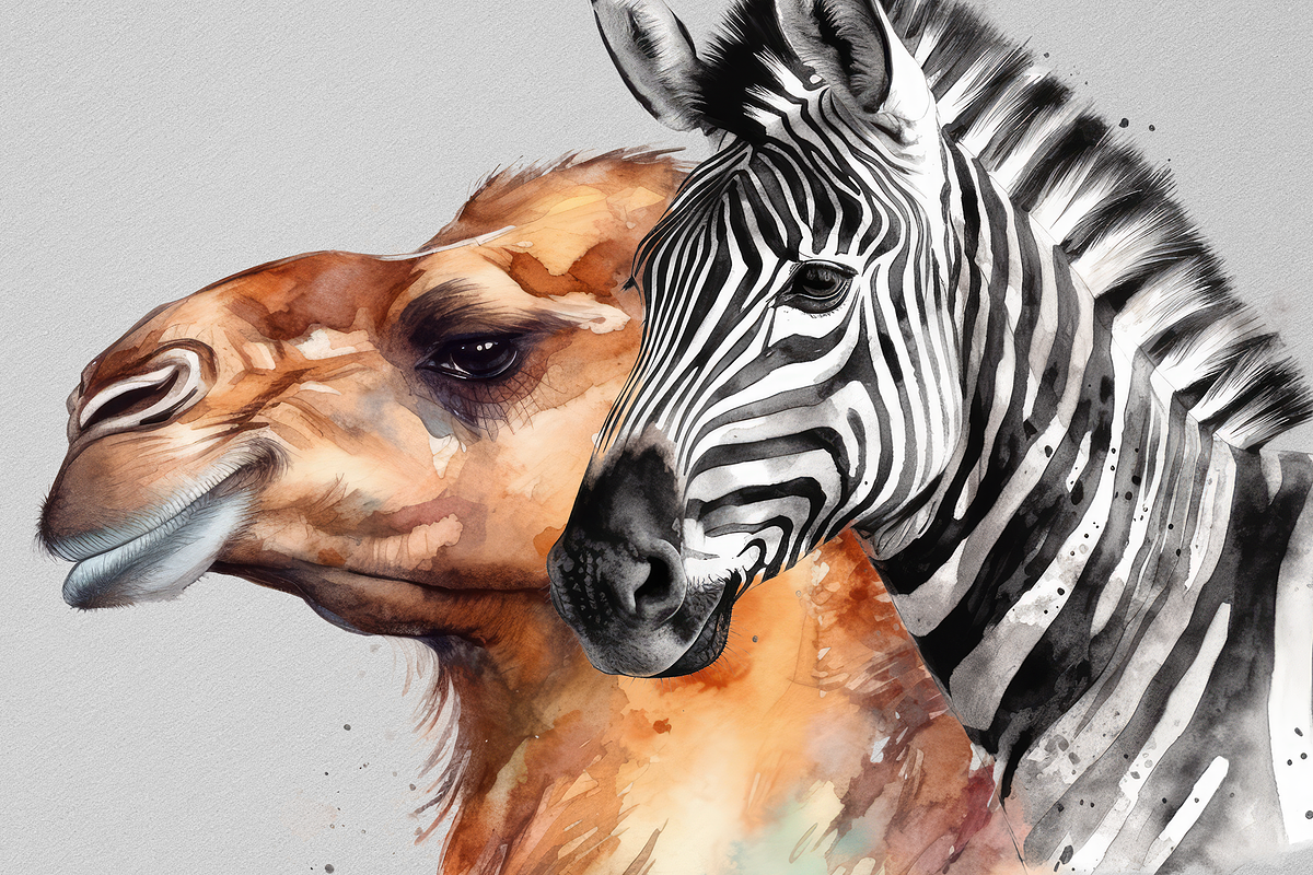 100 Watercolor Animal Portraits, an Animal Illustration by Graphicdome
