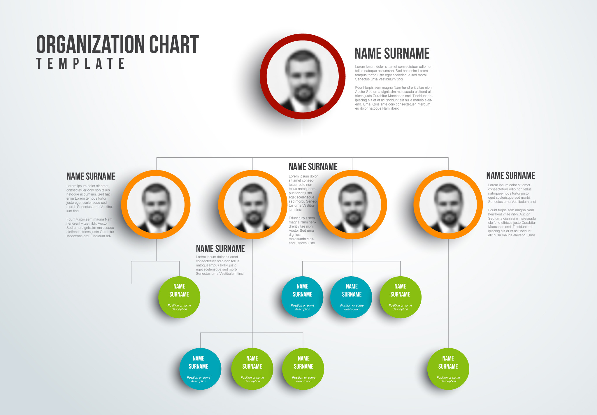 Simple hierarchy chart with photos, a Presentation Template by Orson ...