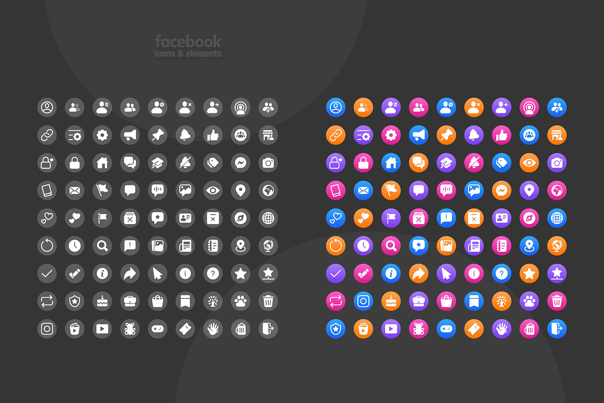 Facebook Icons Mockup