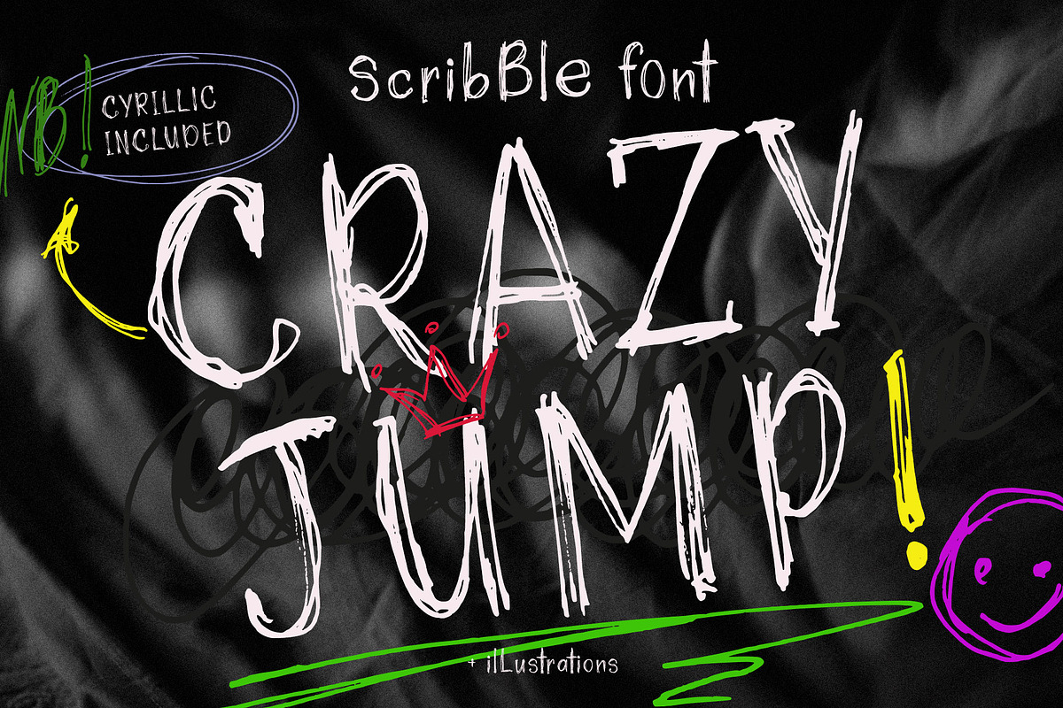 Crazy Jump scribble font handwritten