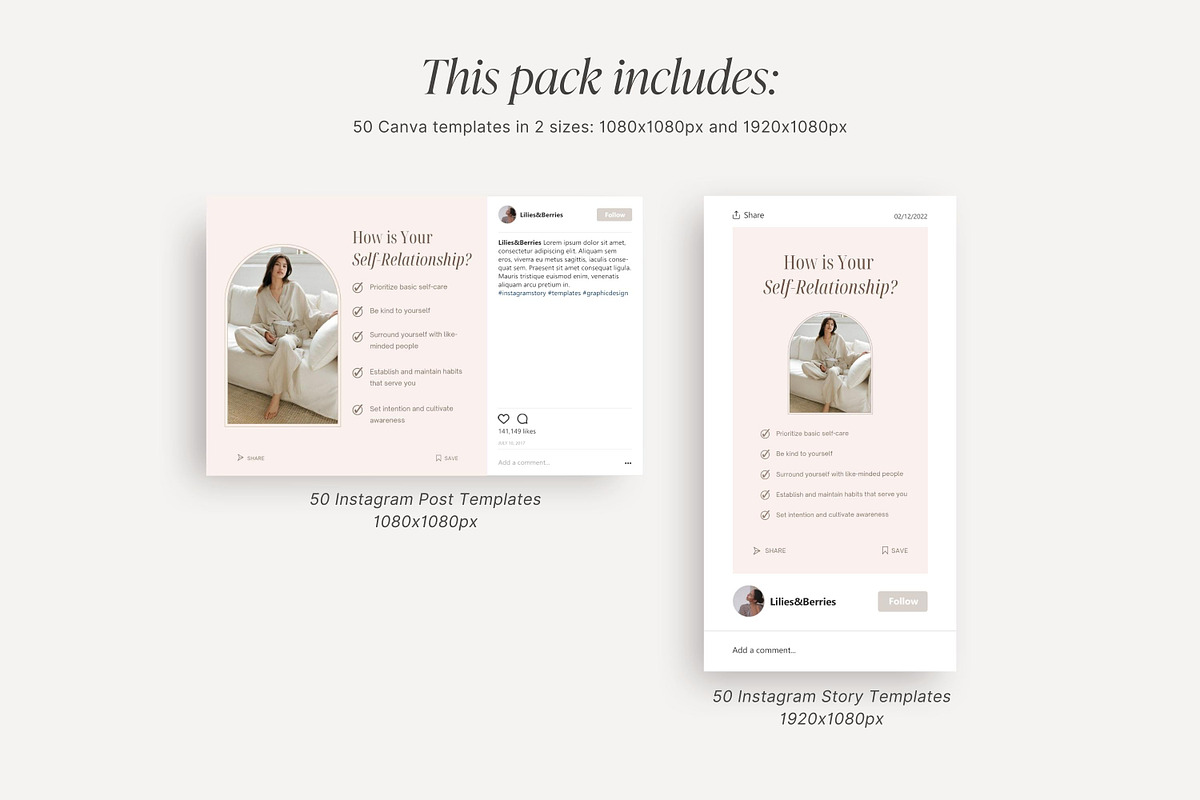 Health & Wellness templates, a Social Media Template by LiliesandBerries