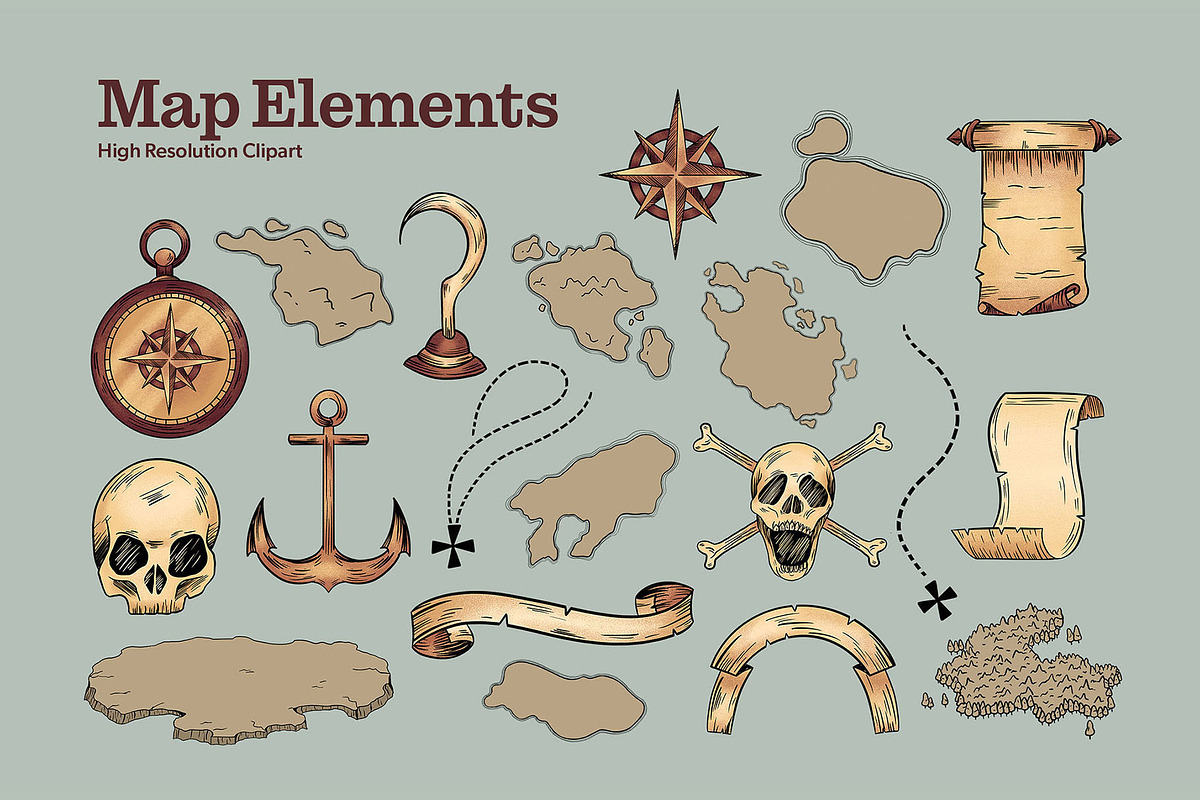 Vintage Map Creator Kit, an Object Graphic by DesignerCandies