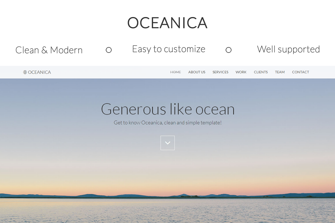 Oceanica - Responsive HTML template, a Bootstrap Template by Pixel Press