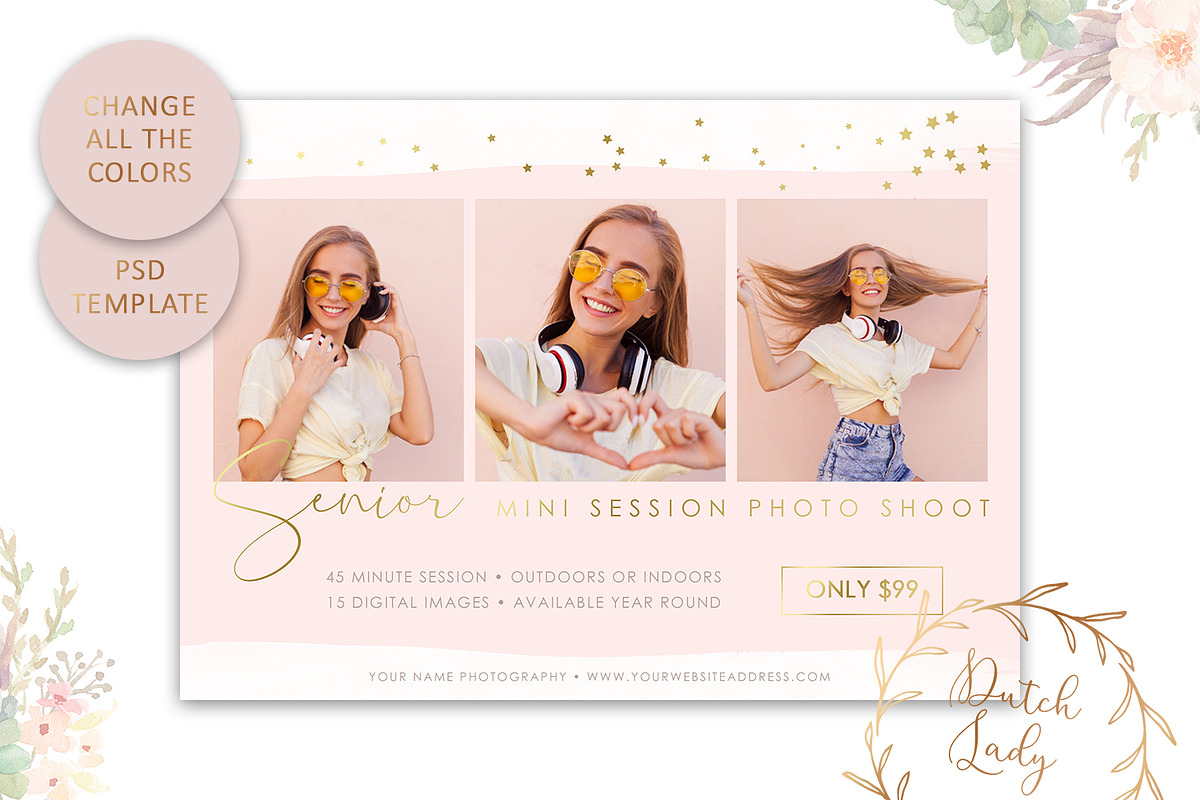 PSD Photo Session Card Template #31, a Card Template by The Dutch Lady ...