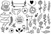 Set of cute boho doodles, an Object Graphic by Sentimental postman