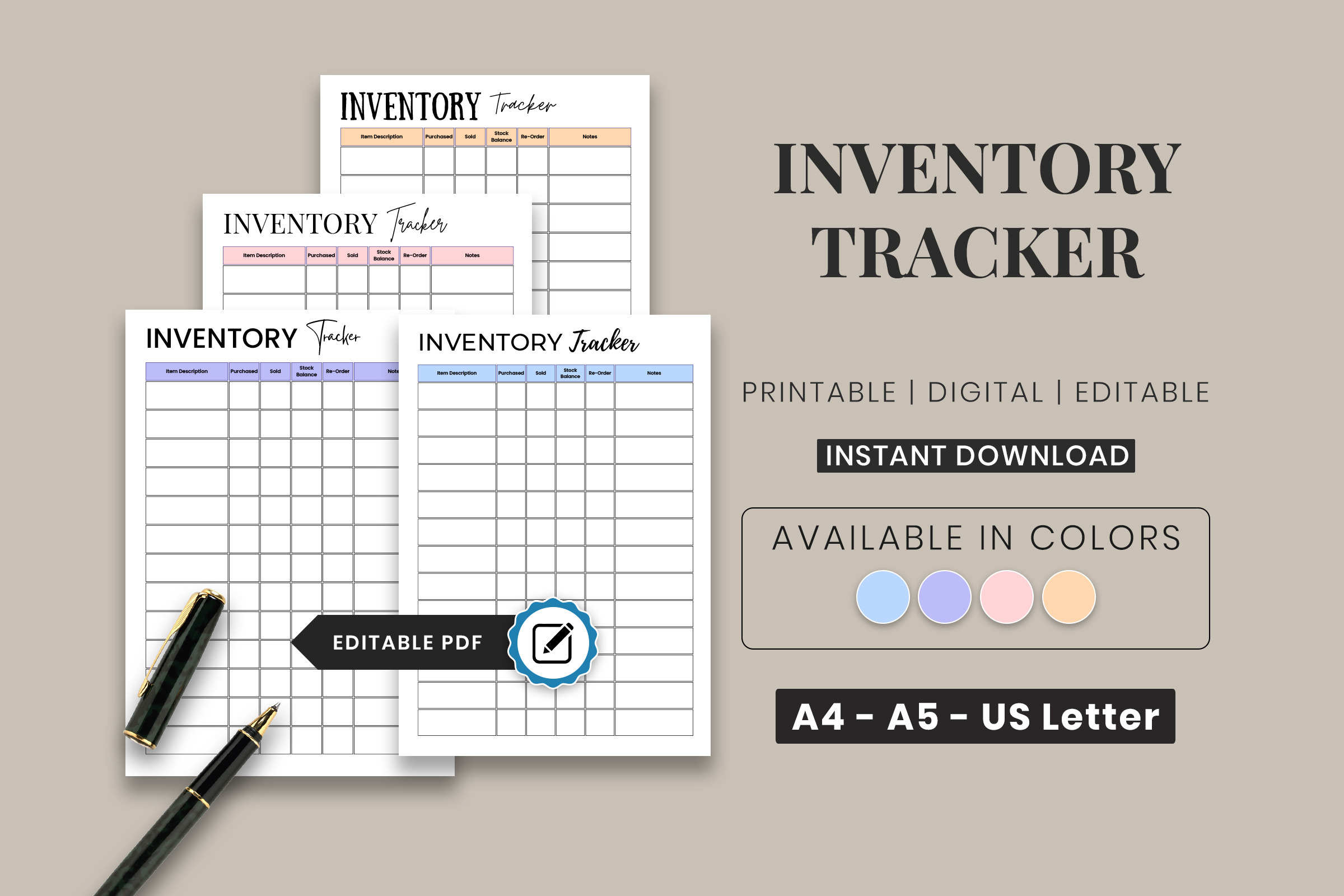 Editable Inventory Tracker